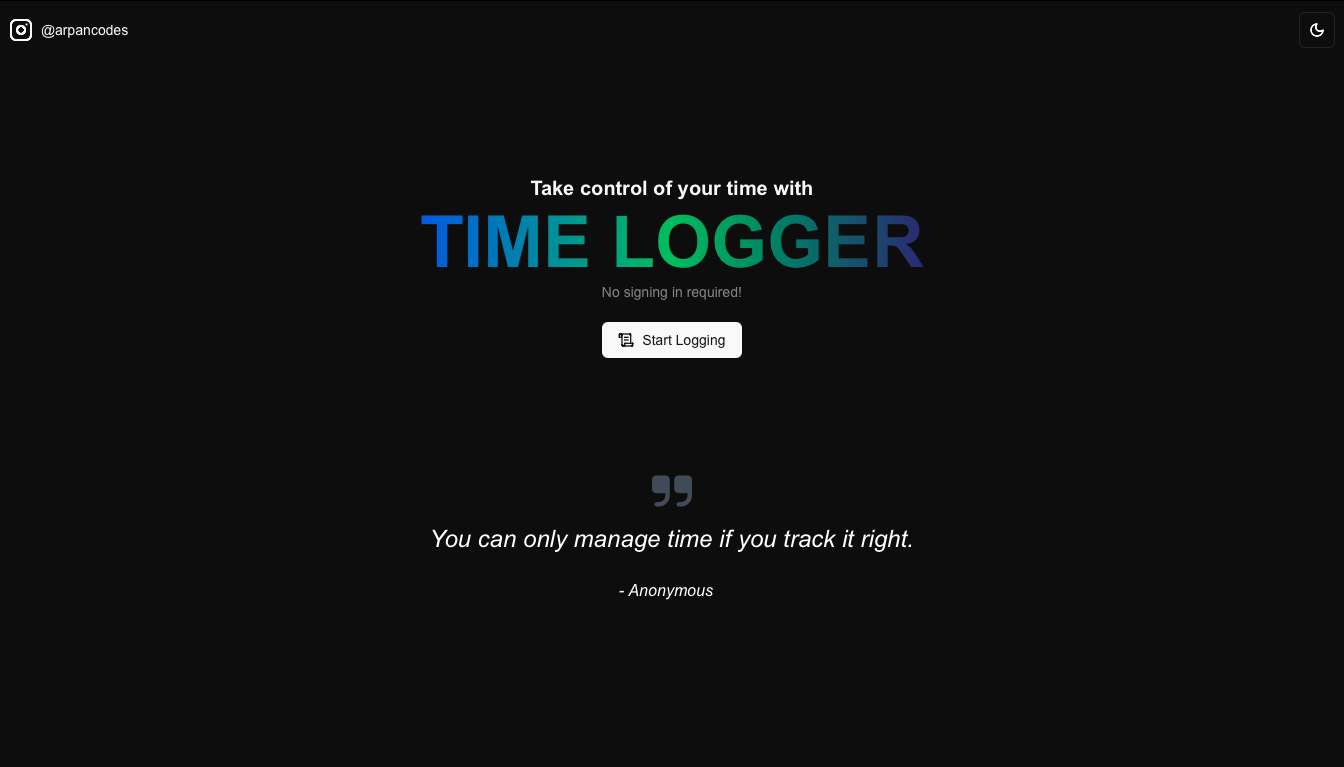 Time Logger | Your Personal Productivity Tracker